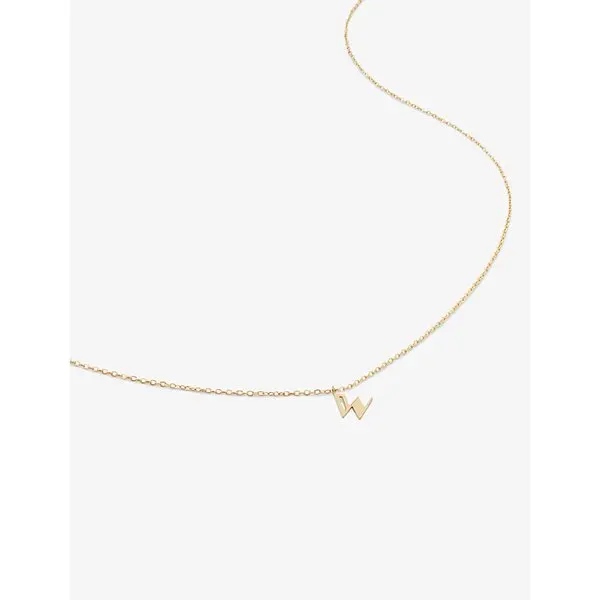Monica Vinader Small Letter W 14ct Yellow-gold Pendant Necklace - Yellow Gold