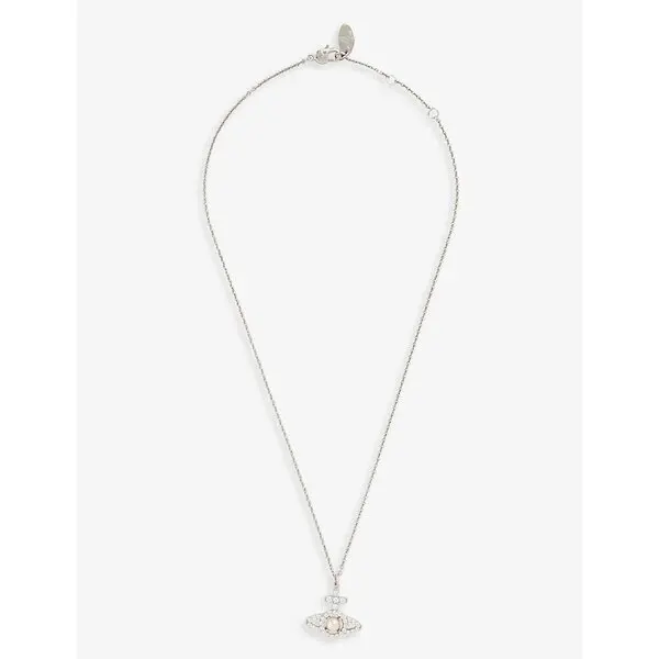 VIVIENNE WESTWOOD Olympia Silver-tone Brass And Cubic Zirconia Necklace - Platinum Creamrose