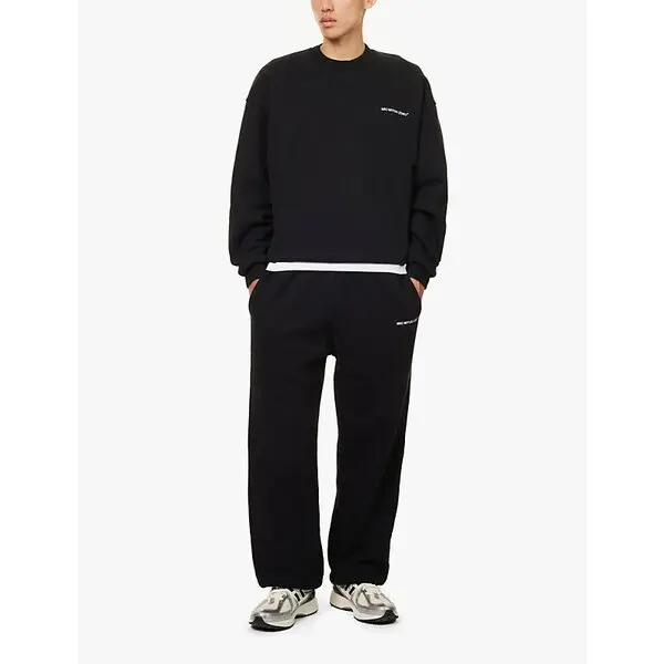 MKI MIYUKI ZOKU Branded-print Cotton-blend Sweatshirt - Black