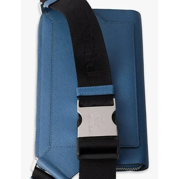 Prada Brand-plaque Saffiano-leather Cross-body Bag