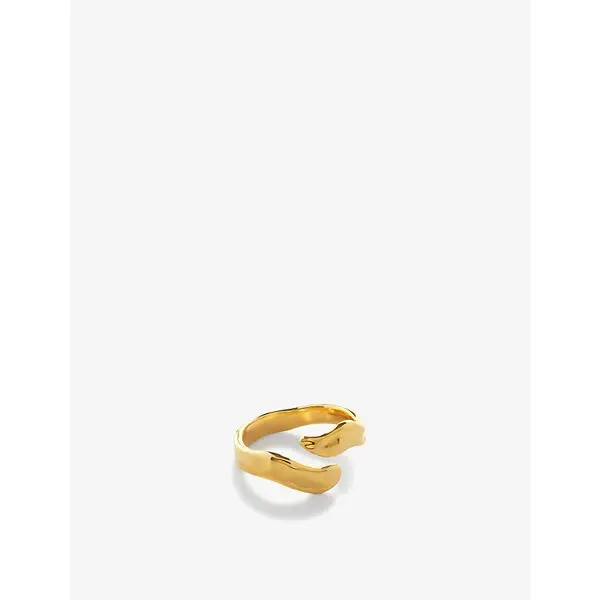 Monica Vinader Wave Vermeil Sterling Silver Ring - Yellow Gold