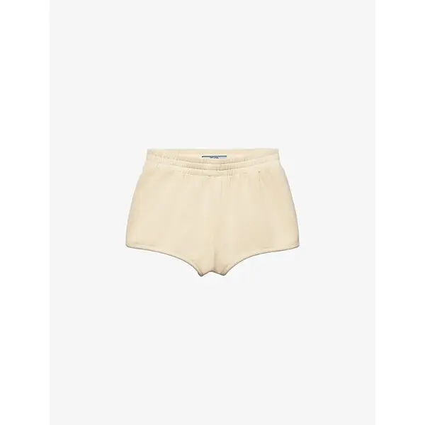 Prada Logo-embroidered Elasticated-waist Cotton-jersey Shorts
