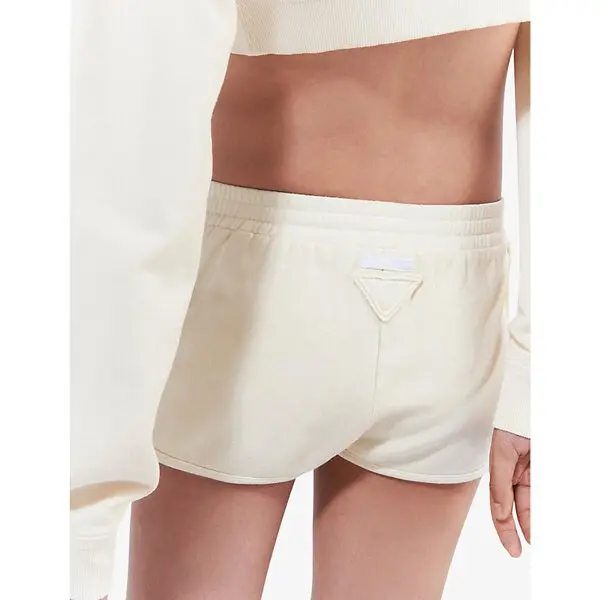 Prada Logo-embroidered Elasticated-waist Cotton-jersey Shorts