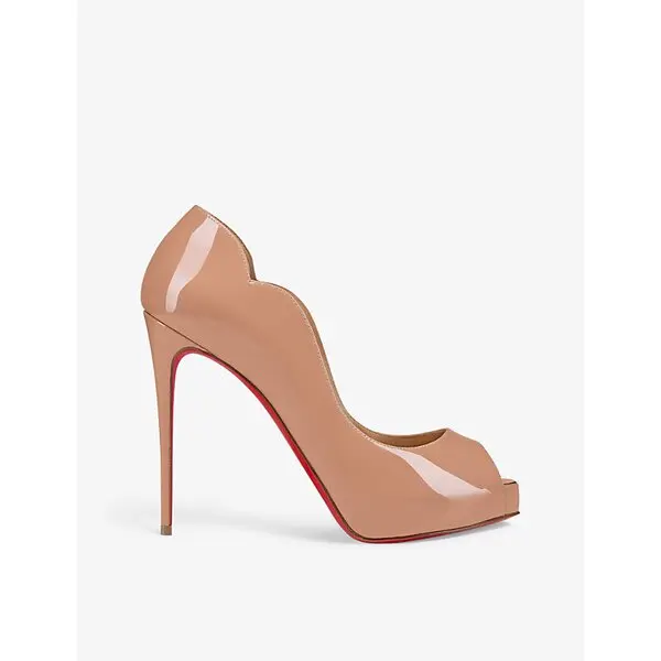 CHRISTIAN LOUBOUTIN Hot Chick Alta 120 Patent-leather Courts - Nude