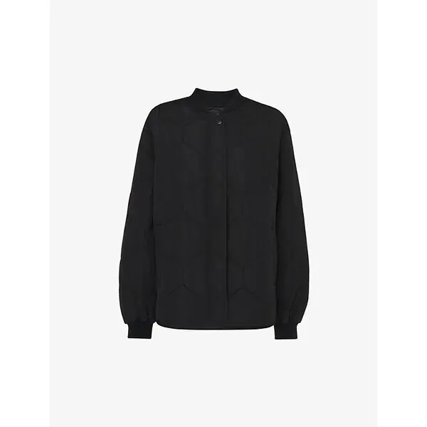 Whistles Diamond-quilted Polyester Coat - Black
