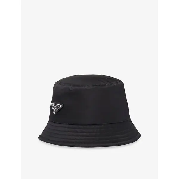Prada Logo-plaque Nylon Bucket Hat - Black
