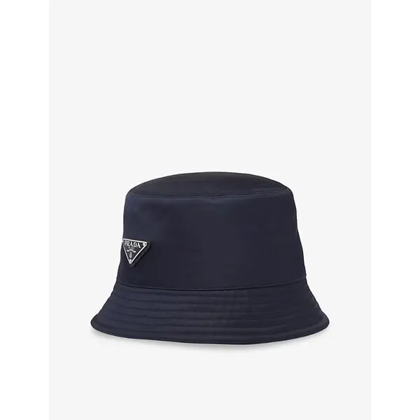 Prada Logo-plaque Nylon Bucket Hat - Blue