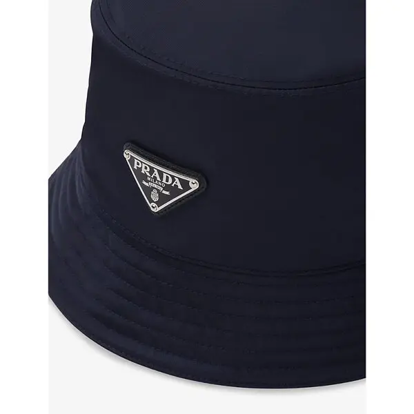 Prada Logo-plaque Nylon Bucket Hat - Blue