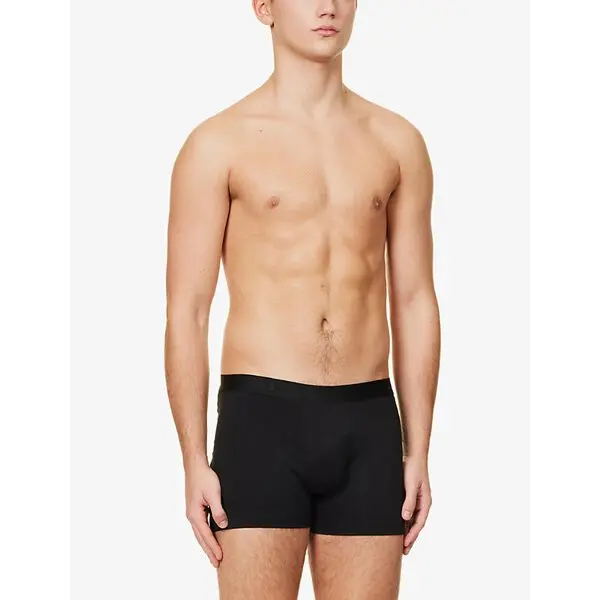 Falke Pack Of Two Stretch Cotton-blend Boxers - Black