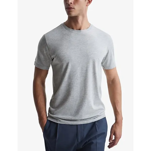 REISS Bless Crewneck Cotton-jersey T-shirt Xxl - Grey Marl