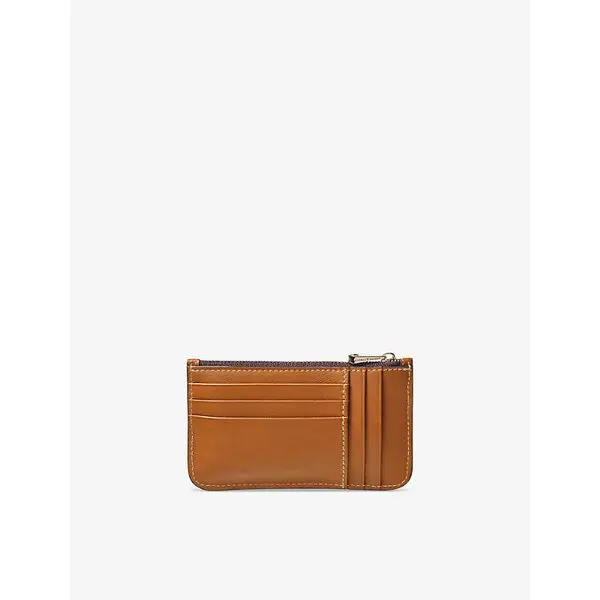 ASPINAL OF LONDON Ella Brand-embellished Leather Cardholder - Tan