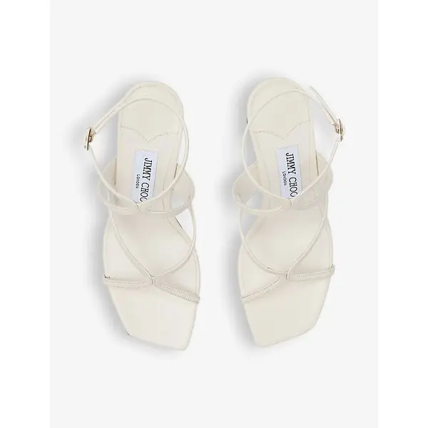 JIMMY CHOO Azie 85 Leather Heeled Sandals - Latte