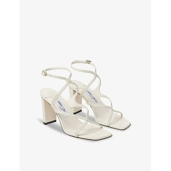 JIMMY CHOO Azie 85 Leather Heeled Sandals - Latte