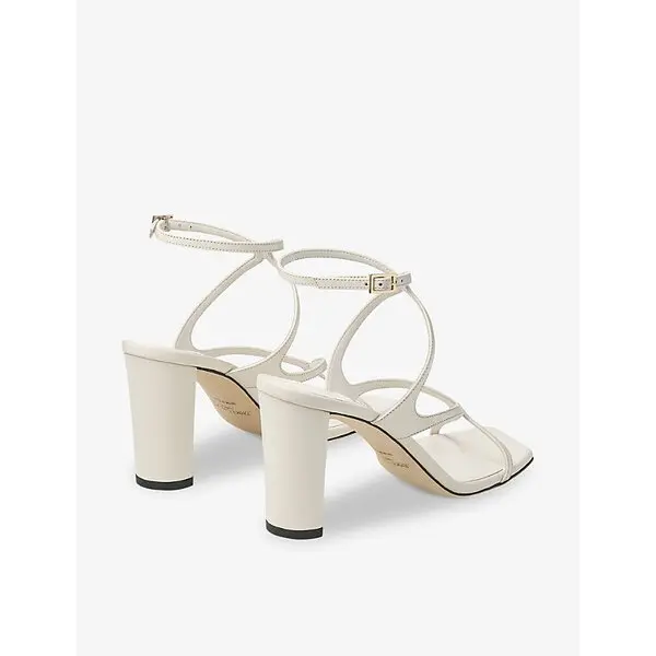 JIMMY CHOO Azie 85 Leather Heeled Sandals - Latte
