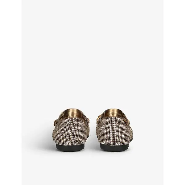 Kurt Geiger Houndstooth Woven Moccasins - Beige