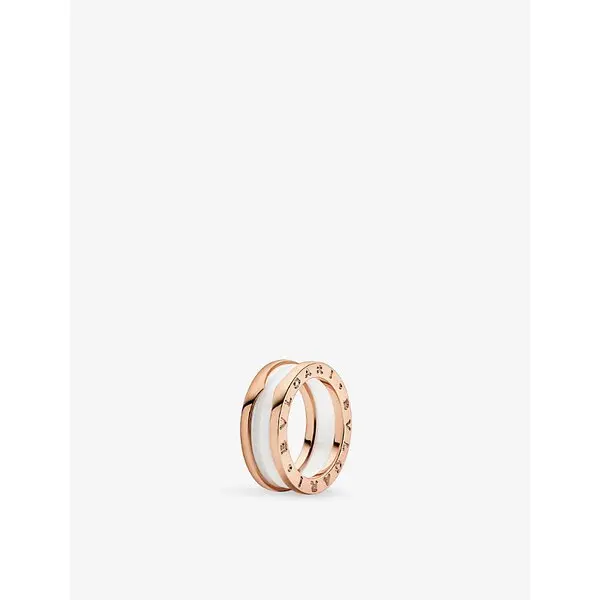 BVLGARI B.zero1 18ct Rose-gold And Ceramic Ring - Rose Gold