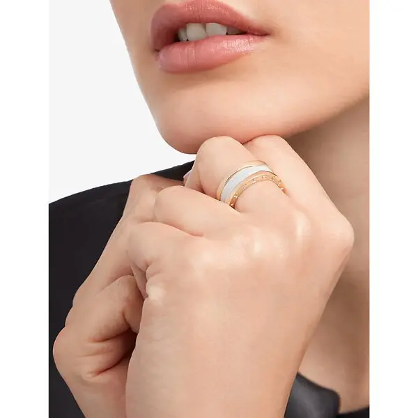 BVLGARI B.zero1 18ct Rose-gold And Ceramic Ring