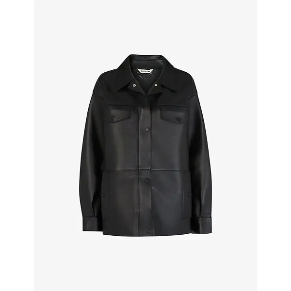 Whistles Patch-pocket Leather Jacket - Black
