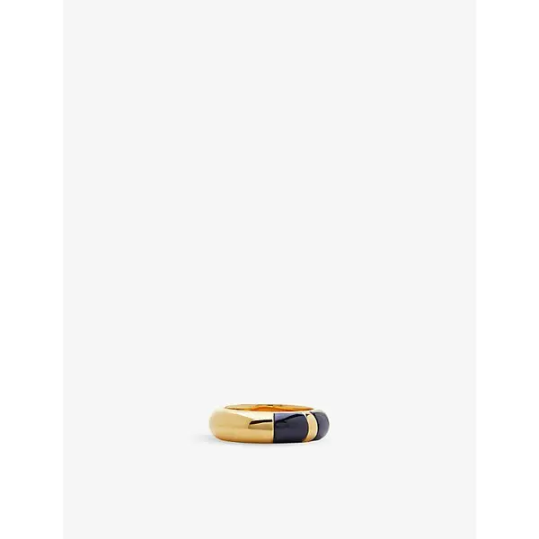 Monica Vinader X Kate Young Onyx Ring - Yellow Gold