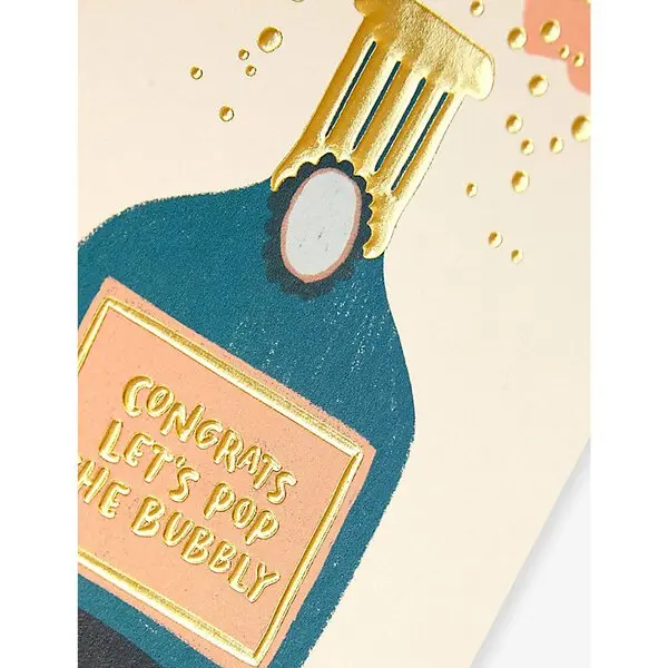 RASPBERRY BLOSSOM Congrats Let's Pop The Bubbly Greetings Card