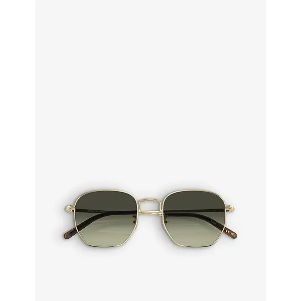 Oliver Spencer Hexagonal-frame Metal Sunglasses - Gold