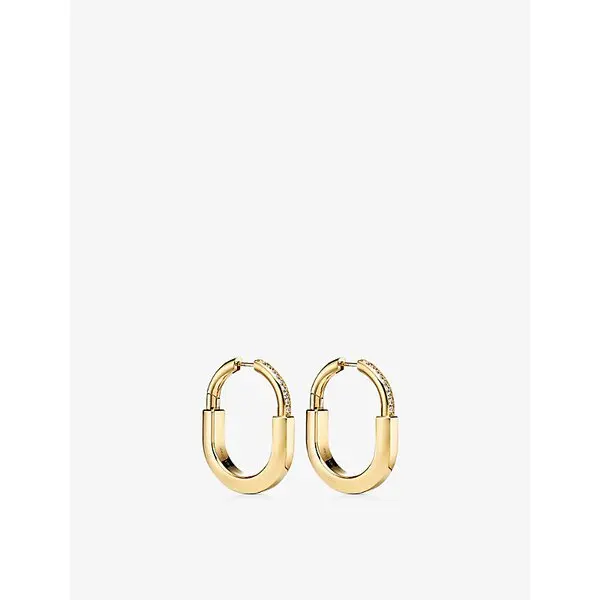 Tiffany & Co. Lock 18ct And Diamond Earrings - Yellow Gold