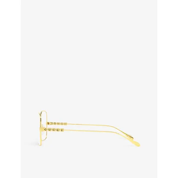 Gucci Gg1434o Square-frame Optical Glasses - Gold