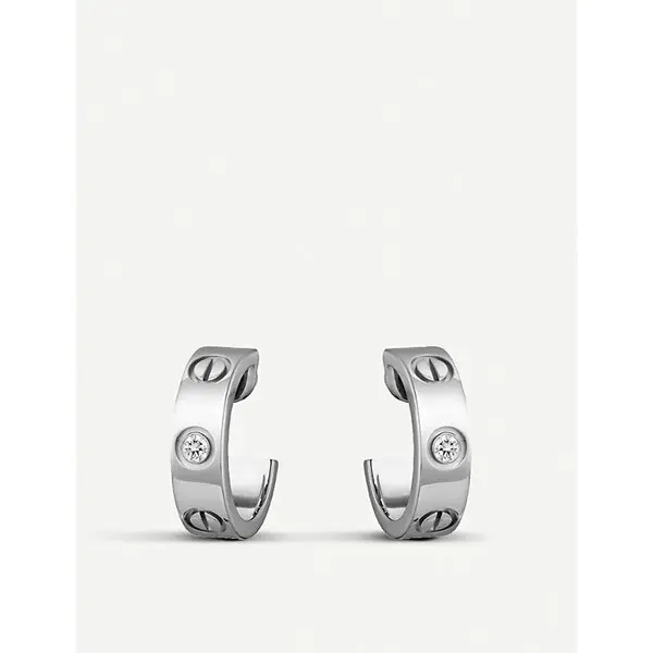 Cartier Love 18ct White Gold Diamond Studded Earrings