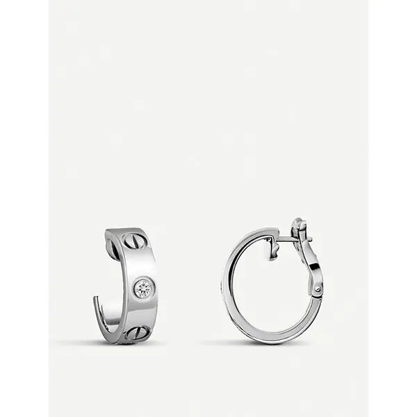 Cartier Love 18ct White Gold Diamond Studded Earrings