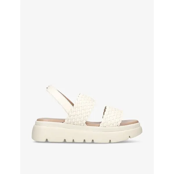 Carvela Krypton Woven-strap Leather Sandals - White