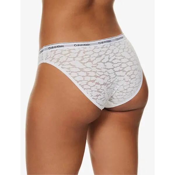 Calvin Klein Modern Logo-embroidered Stretch-lace Briefs