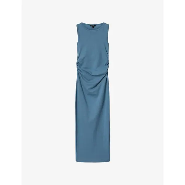 ALLSAINTS Katarina Side-ruched Maxi Dress - Captain Blue