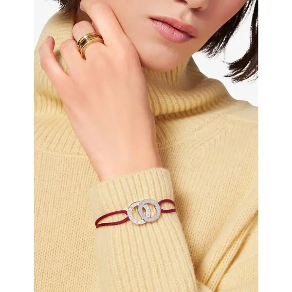 BVLGARI Sterling Silver And Fabric Bracelet