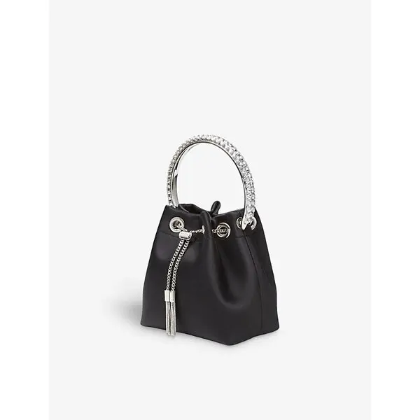 JIMMY CHOO Bon Bon Satin Cross-body Bag - Black/crystal