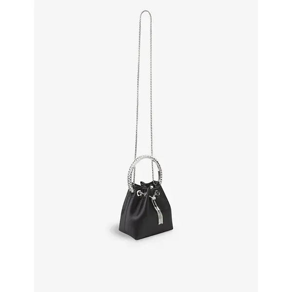 JIMMY CHOO Bon Bon Satin Cross-body Bag - Black/crystal
