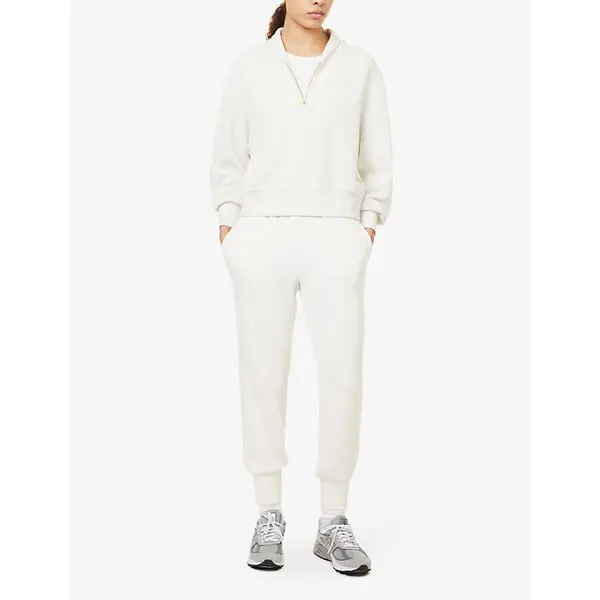Varley Slim Cuff Relaxed-fit Jogging Bottoms - Ivory Marl