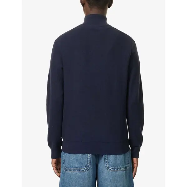 Polo Ralph Lauren Logo-embroidered Half-zip Cotton-knit Sweatshirt - Navy