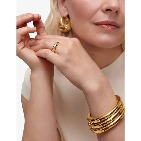 Monica Vinader 18ct Yellow-gold Vermeil Sterling-silver Stacking Ring - Yellow Gold
