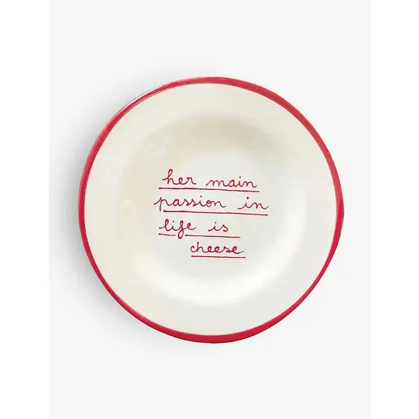 LAETITIA ROUGET Her Main Passion In Life Is Cheese Hand-painted Ceramic Plate 20cm - One-color