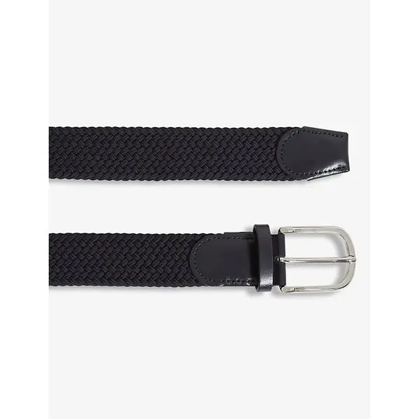 REISS Elmont Plaited Leather-blend Belt