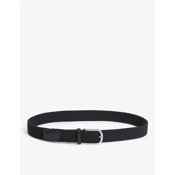 REISS Elmont Plaited Leather-blend Belt