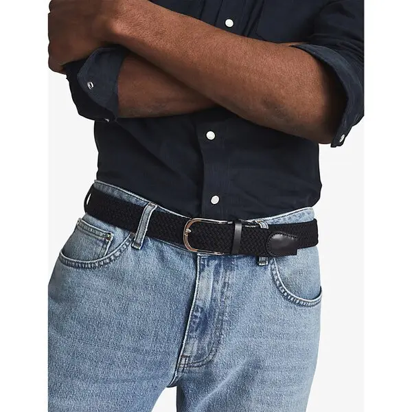 REISS Elmont Plaited Leather-blend Belt