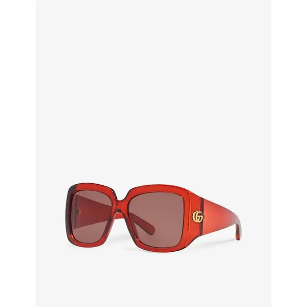 GUCCI サングラス GG0227S レッド ラメ GG ロゴ 鉢 ケース付き Gucci GG1325S M (54 - 19) with Brown lenses and Red frame