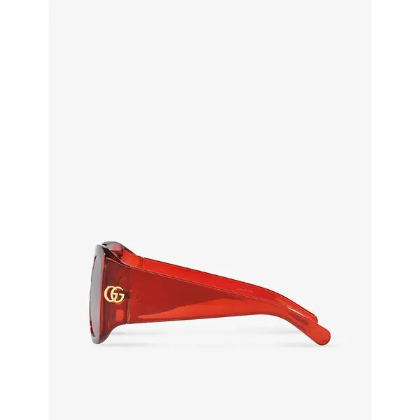 Gucci Gg1402s Square-frame Sunglasses - Red