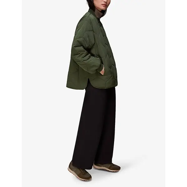 Whistles Ida Diamond-quilted Coat - Khaki/olive