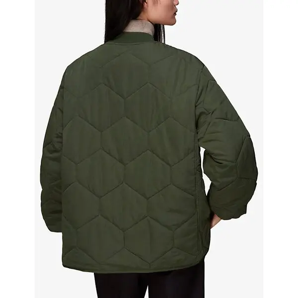 Whistles Ida Diamond-quilted Coat - Khaki/olive
