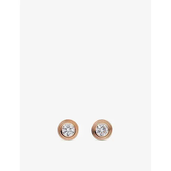 CARTIER D'amour Extra Small 18ct Diamond Stud Earrings - Rose Gold