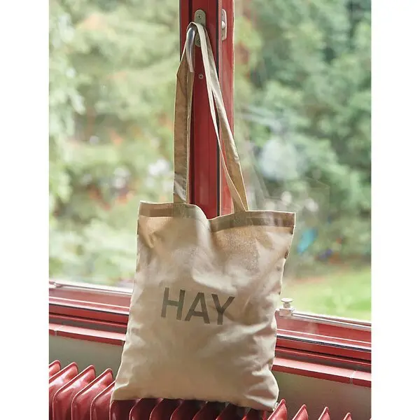 HAY Logo-print Cotton Tote Bag - Olive