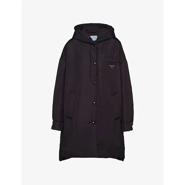 Prada Re-nylon Logo-plaque Nylon Coat