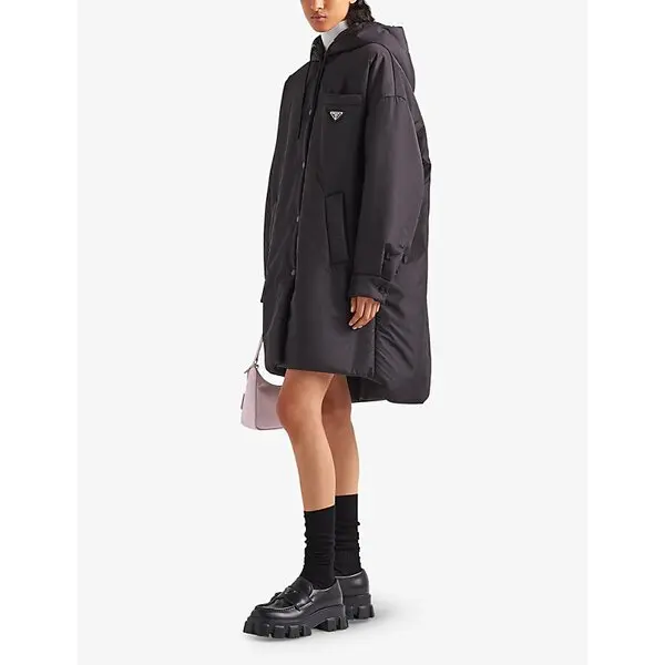 Prada Re-nylon Logo-plaque Nylon Coat